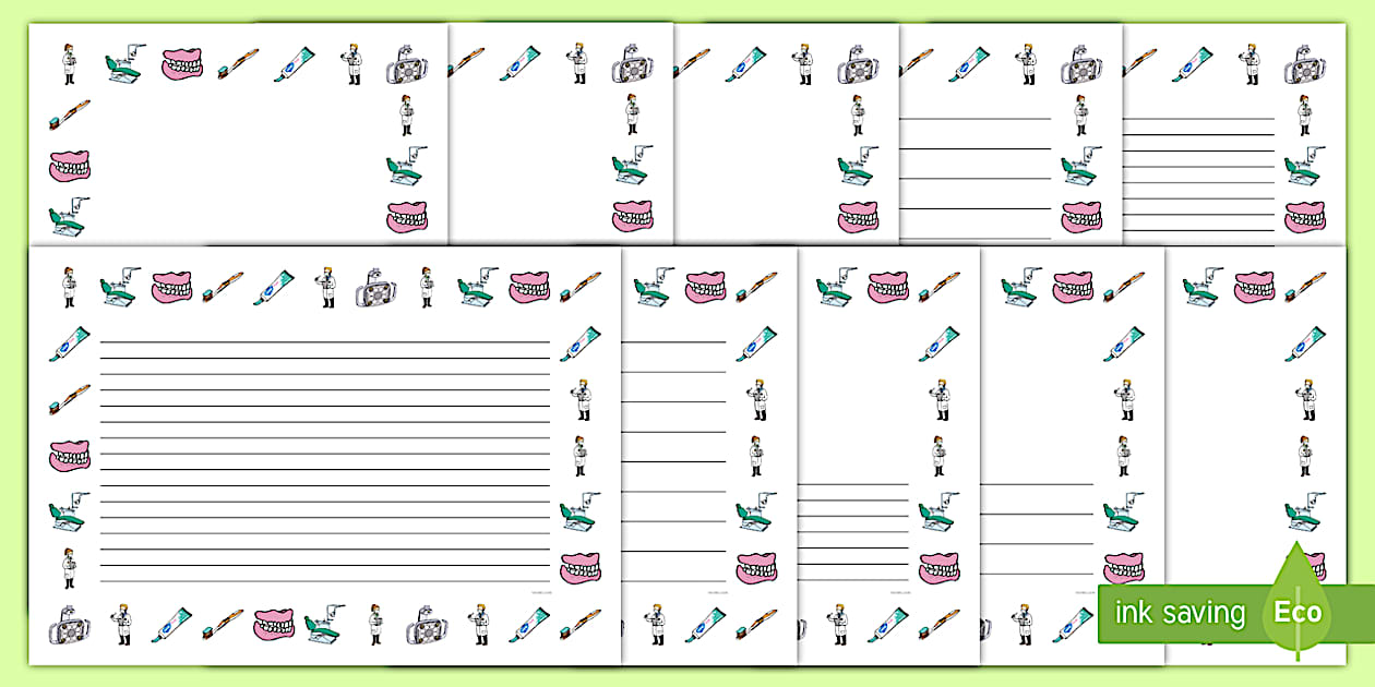 The Dentist Aistear Page Border Pack (Teacher-Made) - Twinkl
