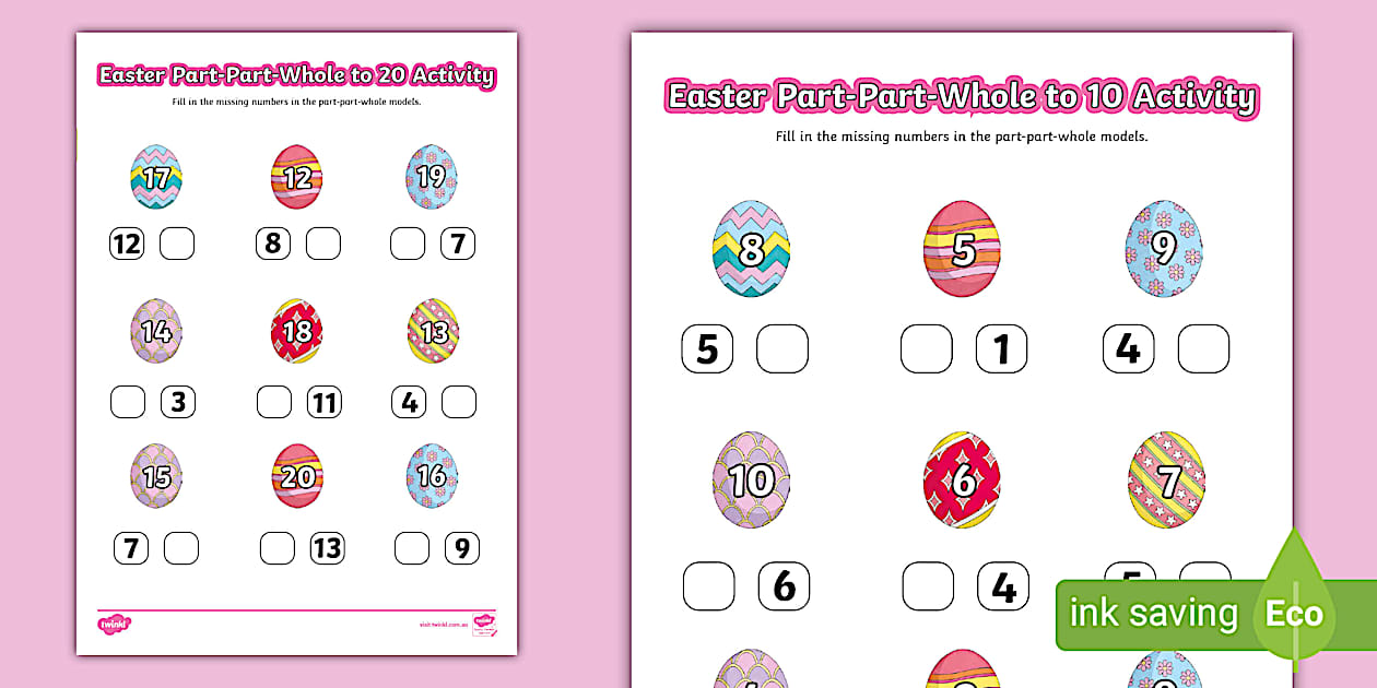 Easter Egg Part-Part-Whole Activity - Twinkl