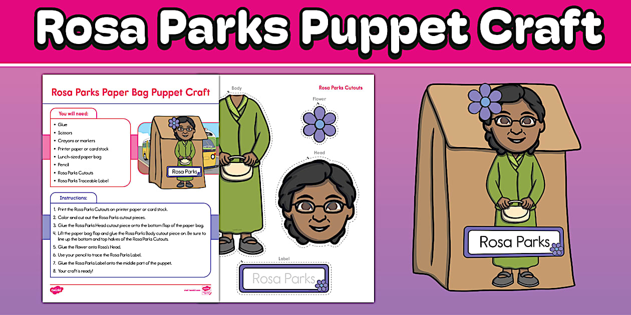 Rosa Parks Paper Bag Puppet Craft