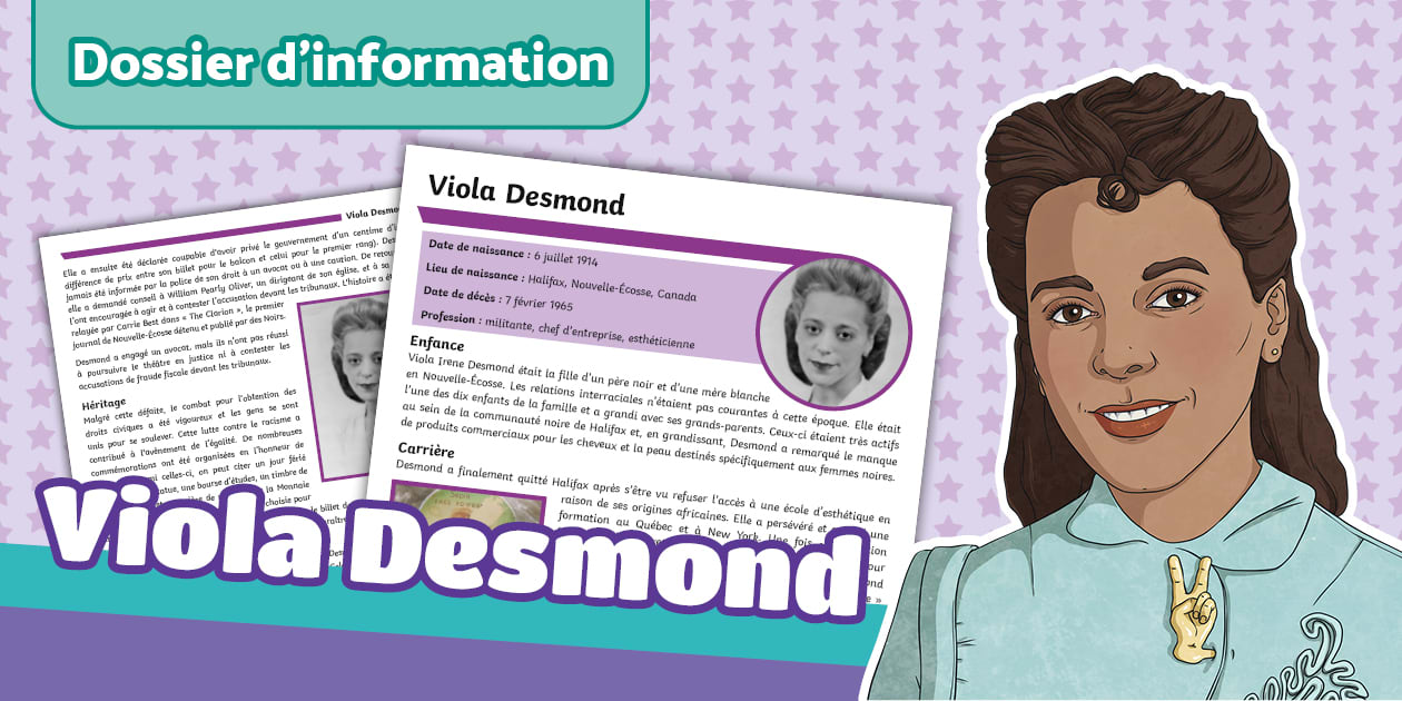 Viola Desmond - Remarkable Canadian Fact File French