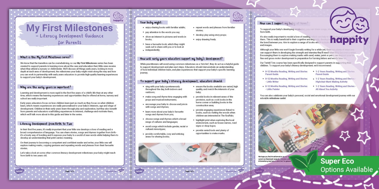 My First Milestones - Literacy Development Guide for Parents