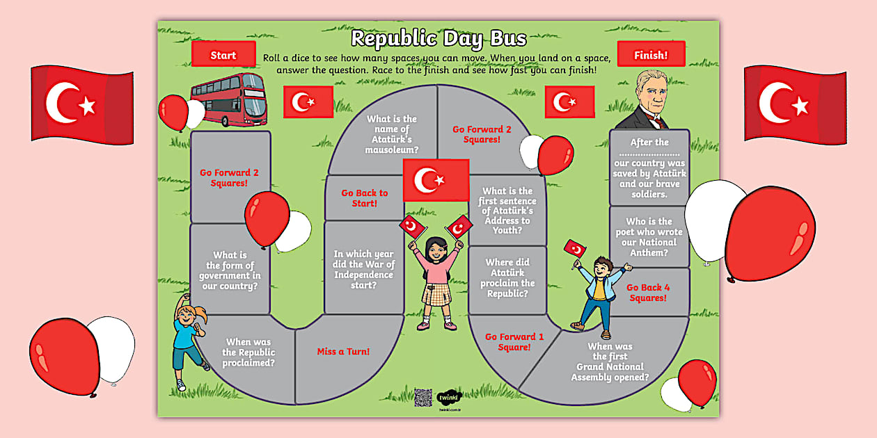 Republic Day Bus | Board Game-Twinkl