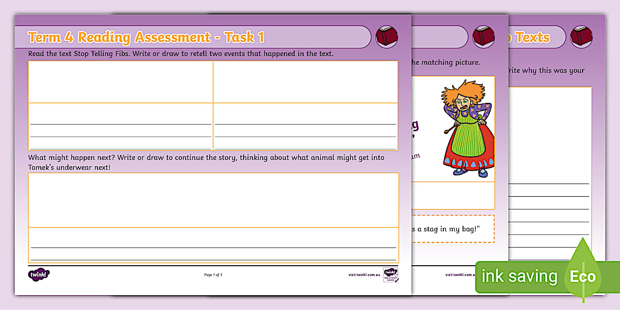 Foundation Term 4 Reading Assessment (teacher made) - Twinkl