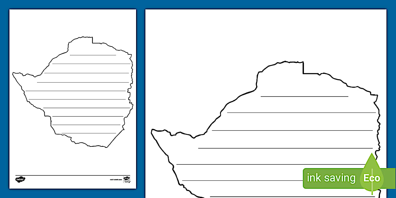 Zimbabwe Writing Template (teacher made) - Twinkl