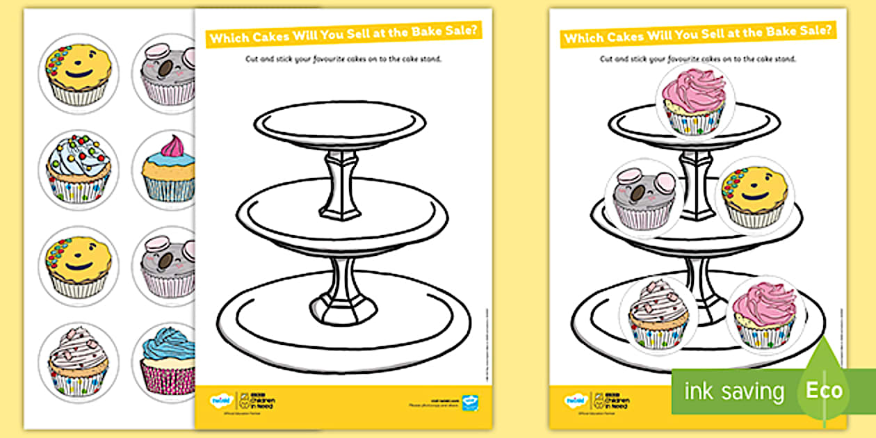 BBC Children in Need Bake Sale Cake Cutting Skills Activity