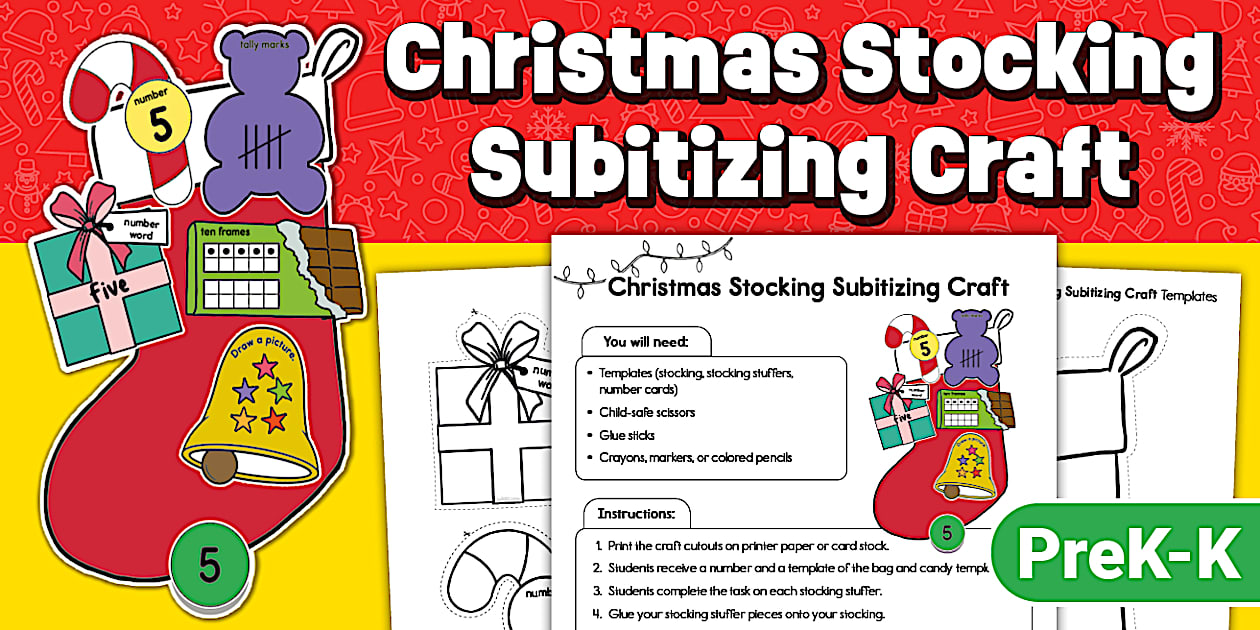 Christmas Stocking Subitizing Craft for PreK-K