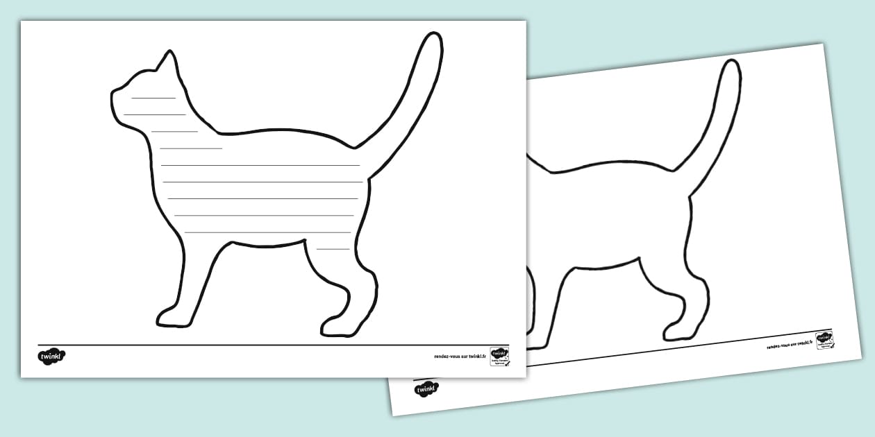 Modèle d'écriture : Un chat - Twinkl France (teacher made)