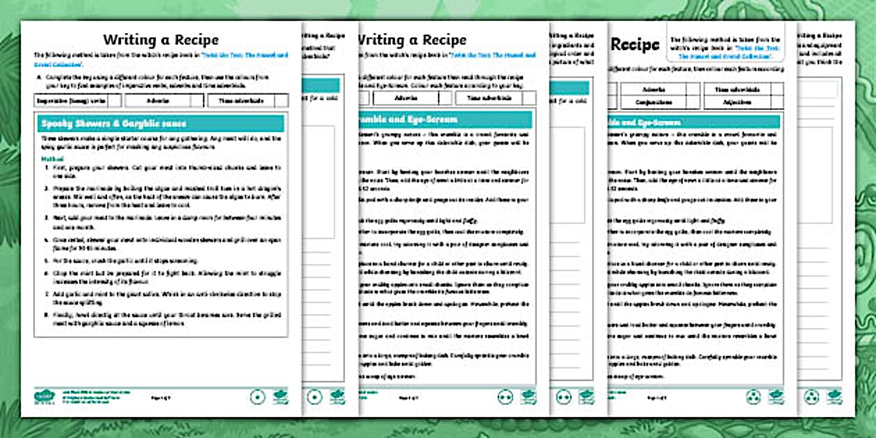 Writing a Recipe (Instructions) KS2 Activity Sheet - Twinkl