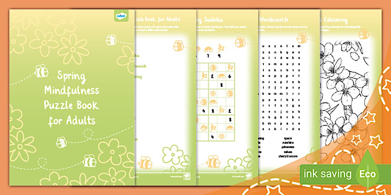 Spring Mindfulness Puzzle Book for Adults (teacher made)