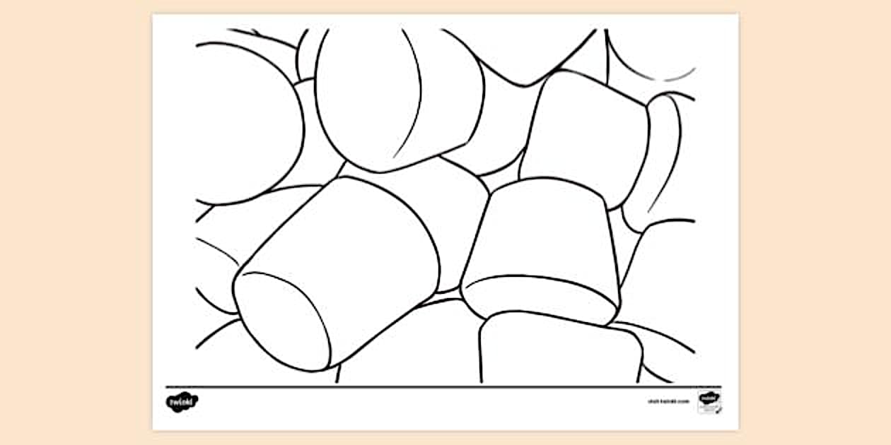 Marshmallows Colouring Sheet | Colouring Sheets - Twinkl