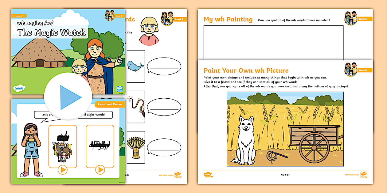 Level 5: Week 17: Lesson 4 Pack 'wh' saying /w/