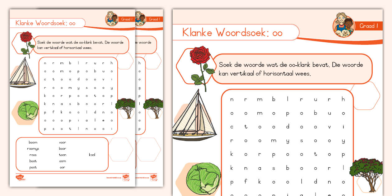Graad 1 Klanke Woordsoek oo (teacher made) - Twinkl