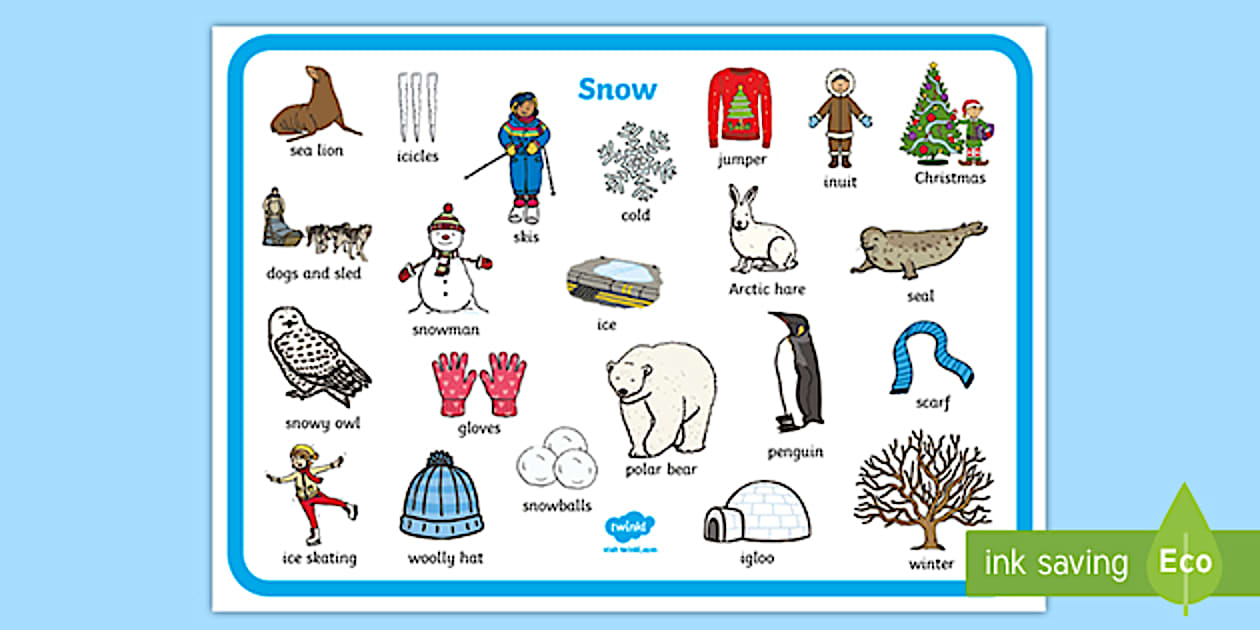 Snow Word Mat - Teaching Resources (teacher made) - Twinkl
