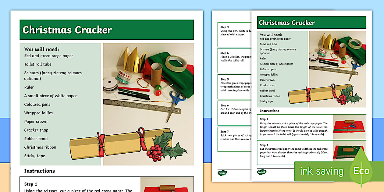 Christmas Cracker Craft (teacher made) - Twinkl