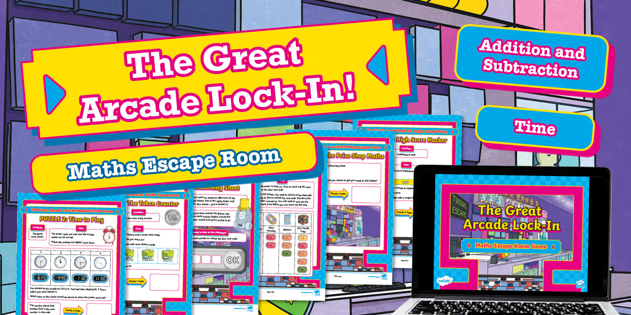 The Great Arcade Lock-In Maths Escape Room for Year 3-4