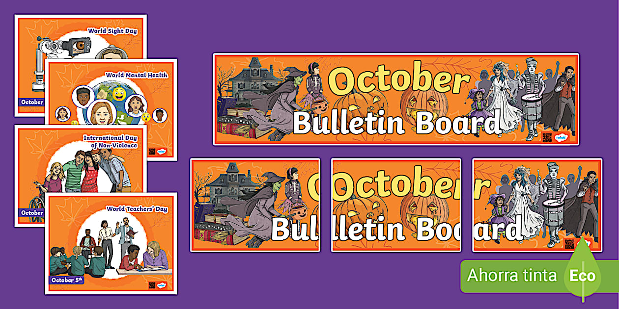 October Bulletin Board - Periódico mural octubre - Twinkl
