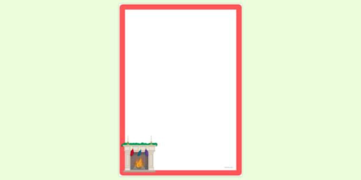 French Christmas Fireplace Page Border | Page Borders