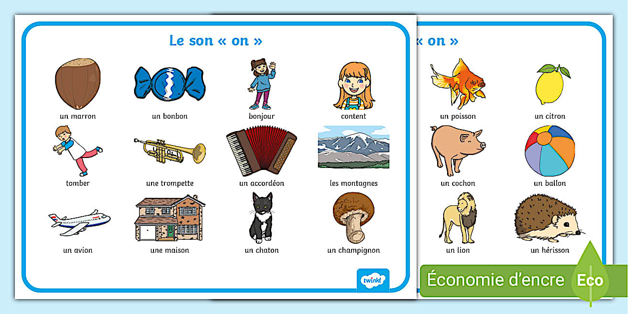 Ensemble de mots du son ON (teacher made) - Twinkl