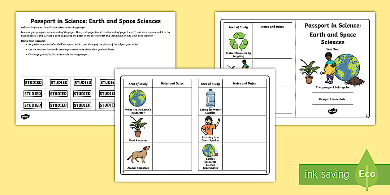 TAS Year 2 Earth and Space Sciences Passport Booklet