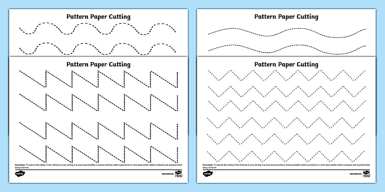Pattern Paper Cutting Activity (Teacher-Made) - Twinkl