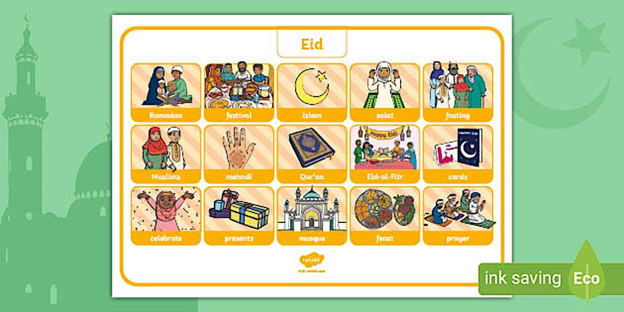 Eid Topic Word Mat - ESL Eid Resources (teacher made)