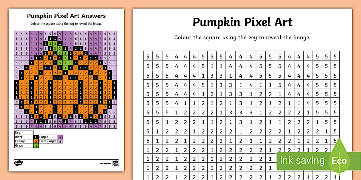 Pumpkin Pixel Art Template (Teacher-Made) - Twinkl