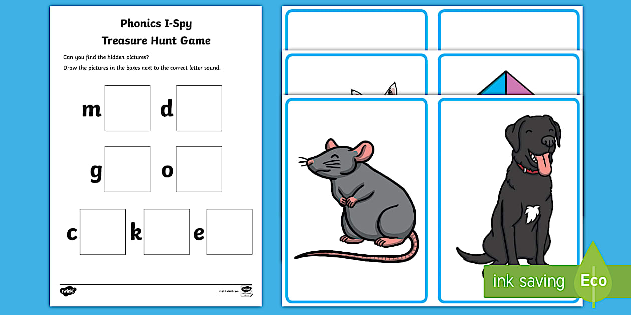 NSW Phonics Phase 2 m d g o c k e I-Spy Treasure Hunt Game