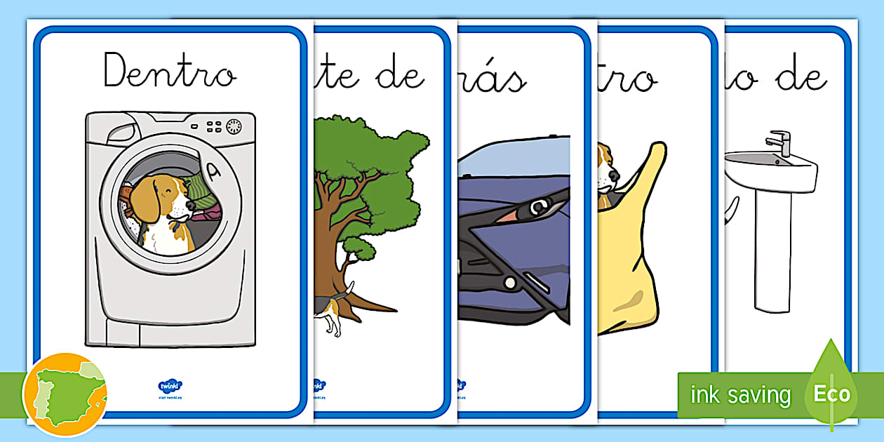 Posters: Preposiciones de lugar (teacher made) - Twinkl