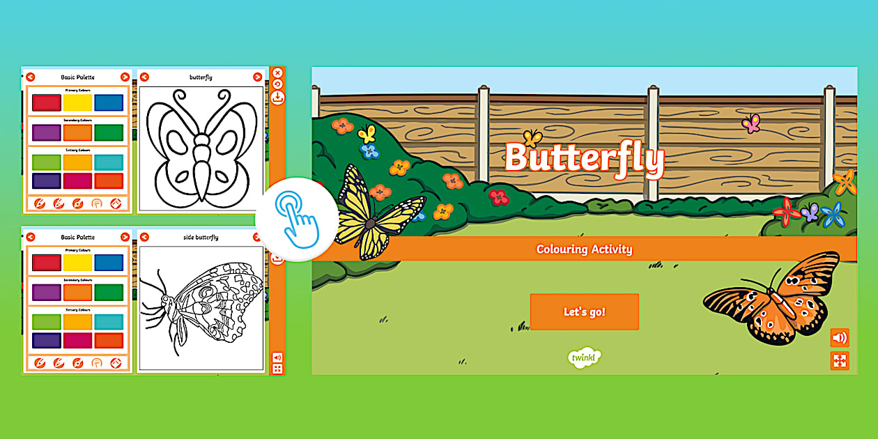 Butterfly Interactive Colouring (teacher made) - Twinkl