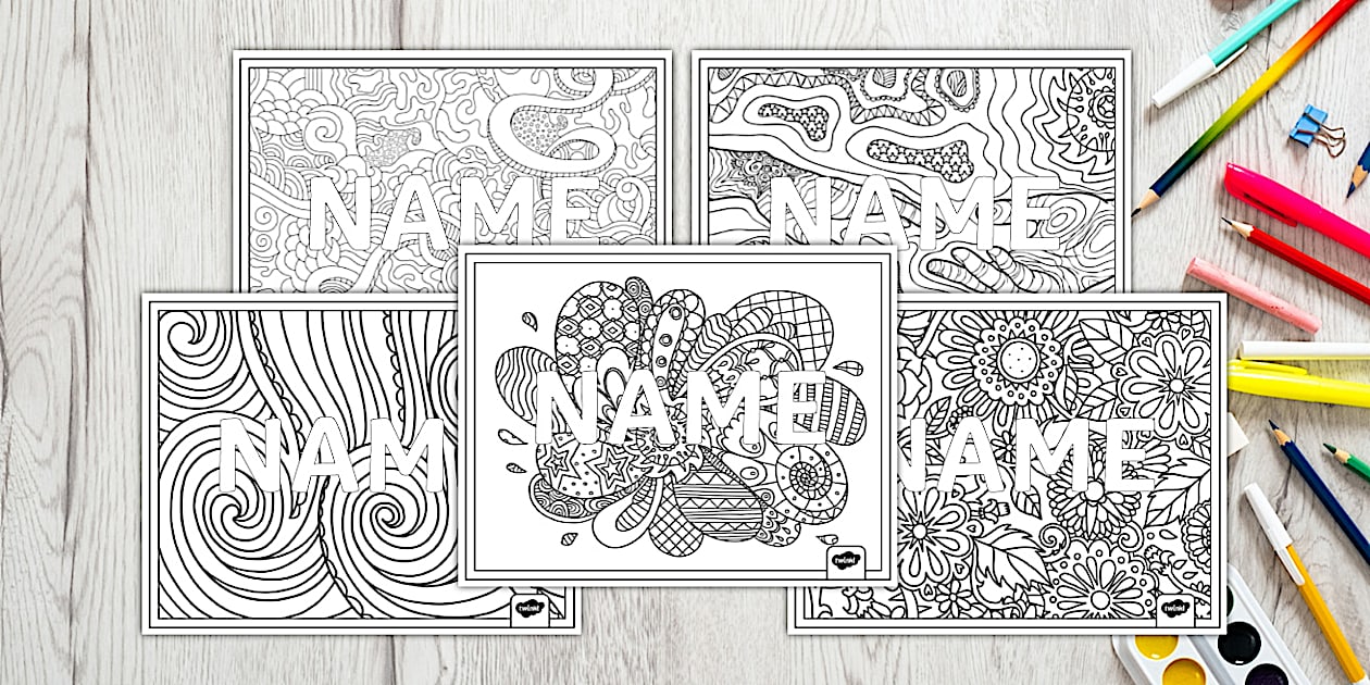 Editable Name Coloring Page – Mindfulness Activity for Kids