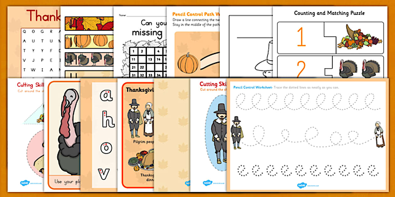Thanksgiving Kindergarten Teaching Pack (teacher made)