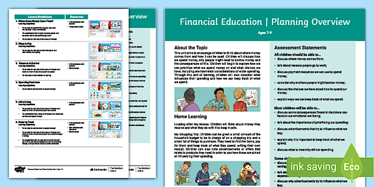 Financial Education: Planning Overview – Ages 7-9