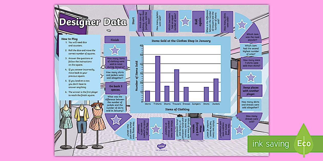 Designer Data Year 4 Board Game (teacher made) - Twinkl