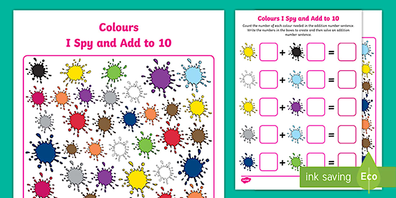 👉 Colours I Spy and Add to 10 Activity (teacher made)