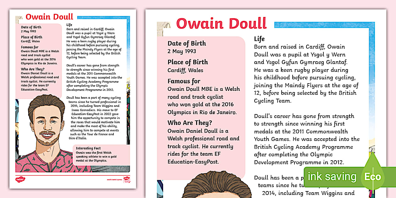 Owain Doull Fact File (professor feito) - Twinkl