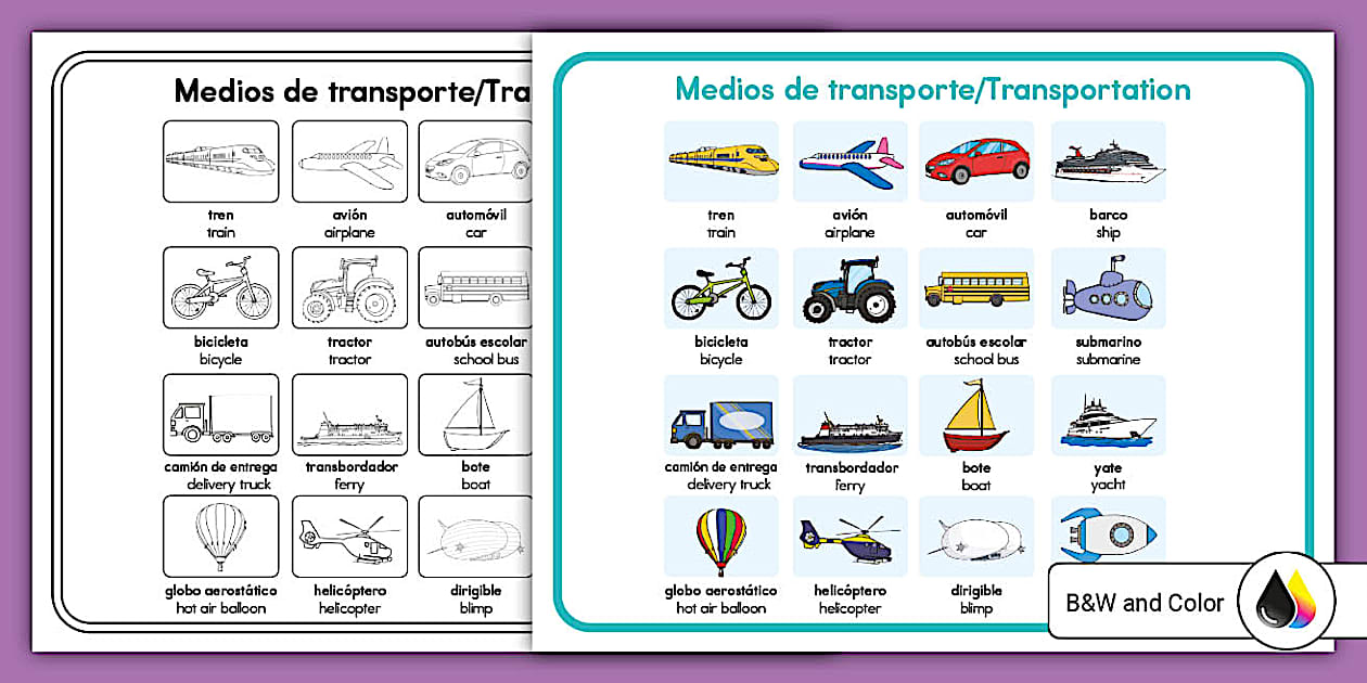 Transportation Word Mat in Spanish/English | Twinkl USA