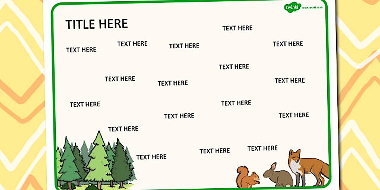 Forest and Woodland Themed Editable Word Mat