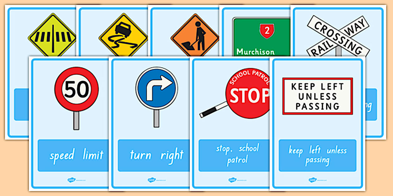 Road Safety Signs Display Poster Pack | Road Signs NZ