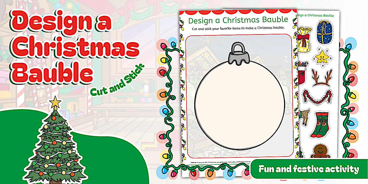Design a Christmas Bauble Cut and Stick Activity