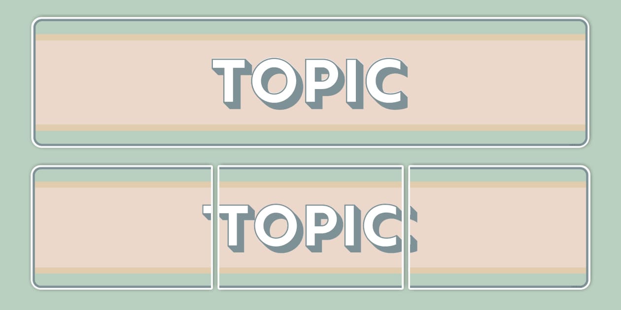3D Effect Themed Topic Display Banner (teacher made)