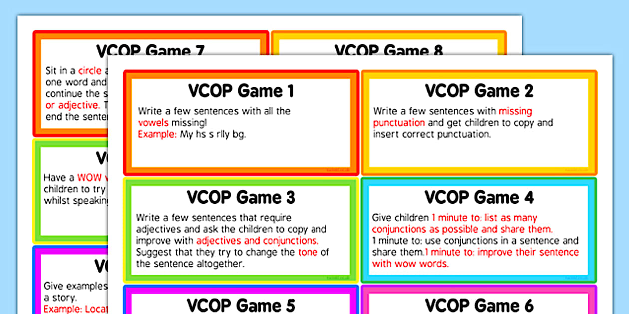 VCOP Games and Activities | English | Literacy | Words