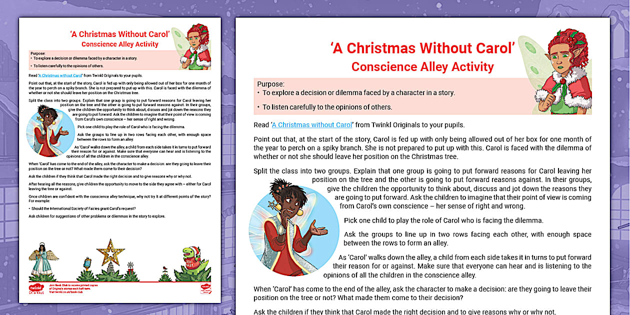 Conscience Alley KS2 Activity | A Christmas without Carol