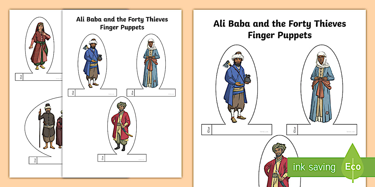 Ali Baba and the Forty Thieves Finger Puppets (Teacher-Made)
