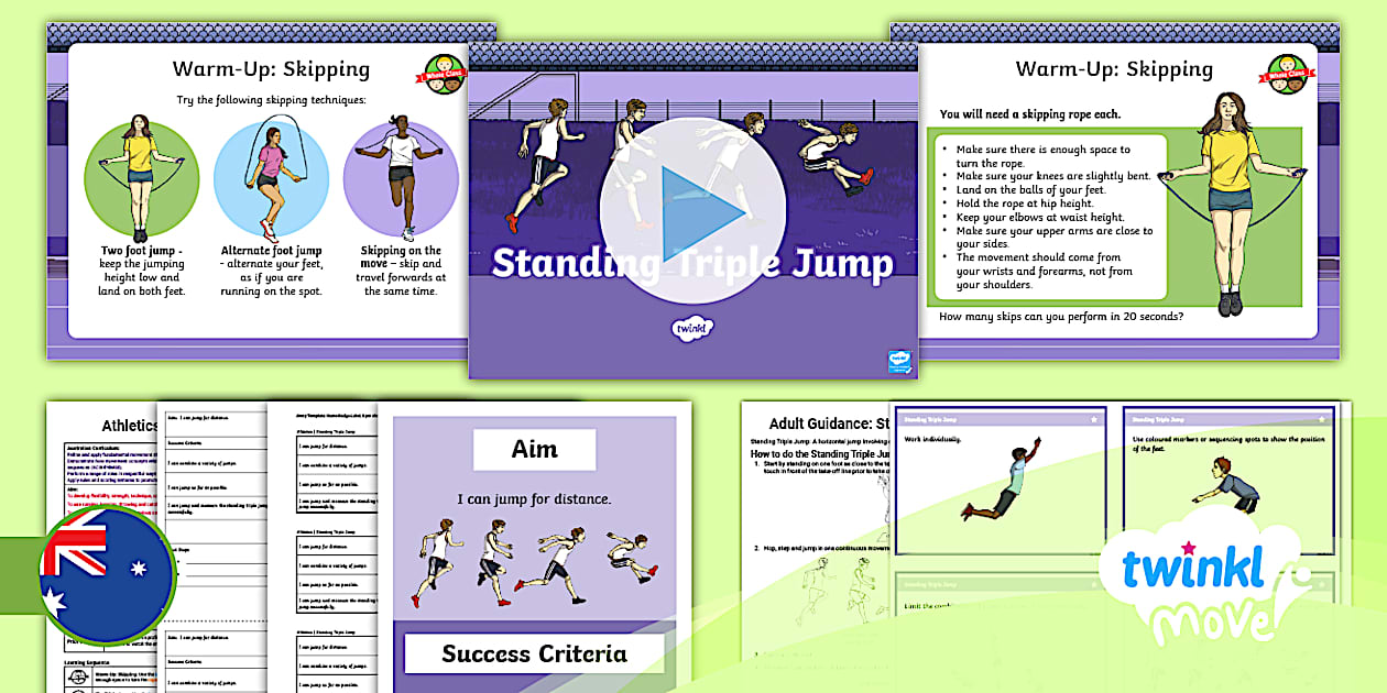 Year 4 Athletics Lesson 4: Standing Triple Jump - Twinkl