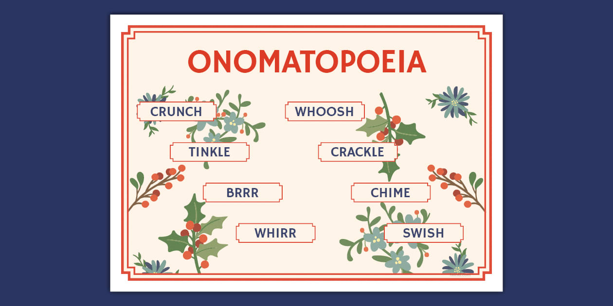 Winter Botanical Themed Onomatopoeia Display Poster - Twinkl