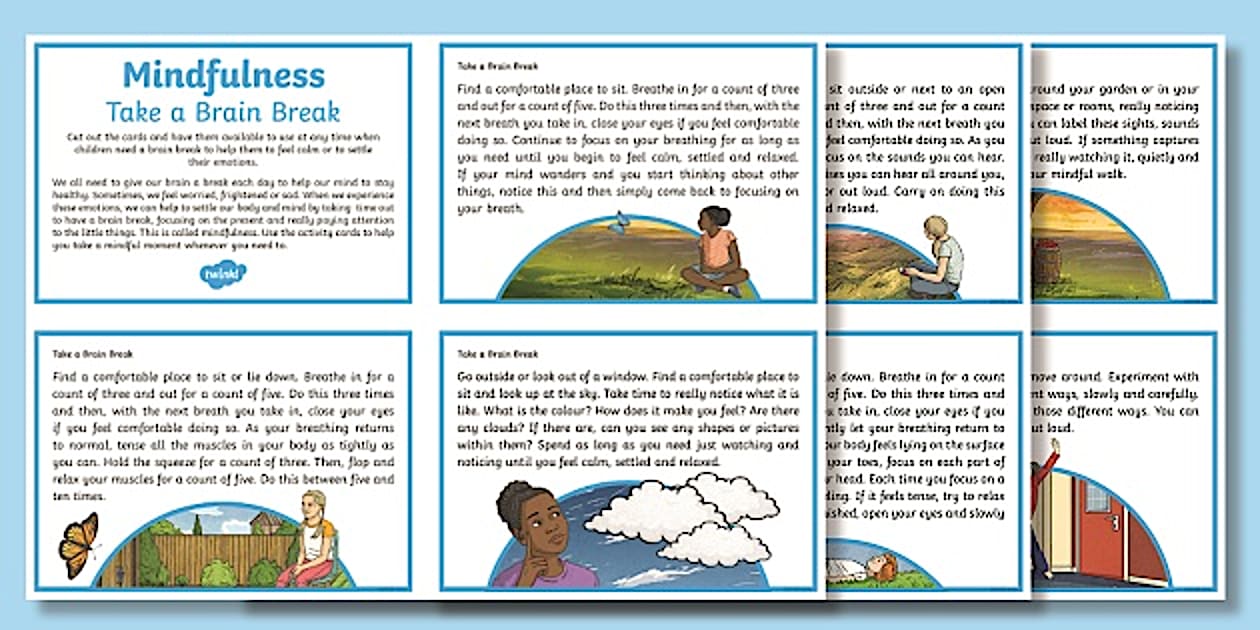 Take a Brain Break Activity Cards | Mindfulness Activities