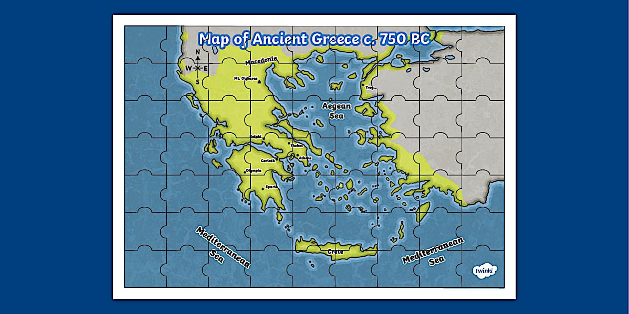 Ancient Greece Map Jigsaw Puzzle (teacher made) - Twinkl