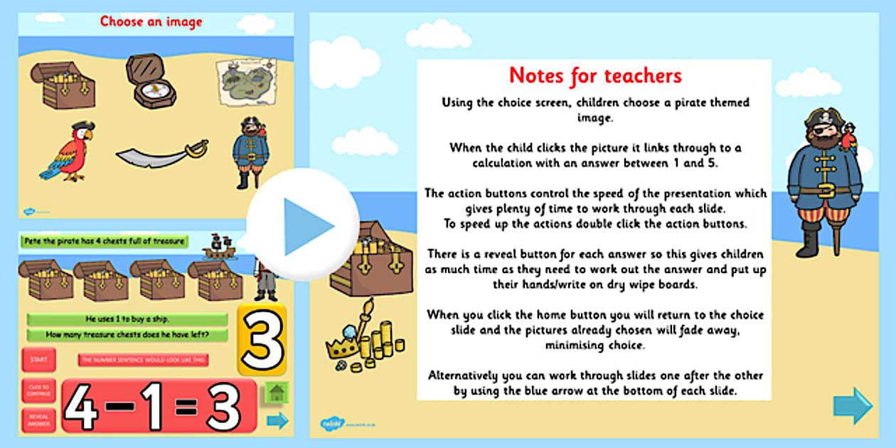 A cool pirate subtraction EYFS PowerPoint | Twinkl - Twinkl