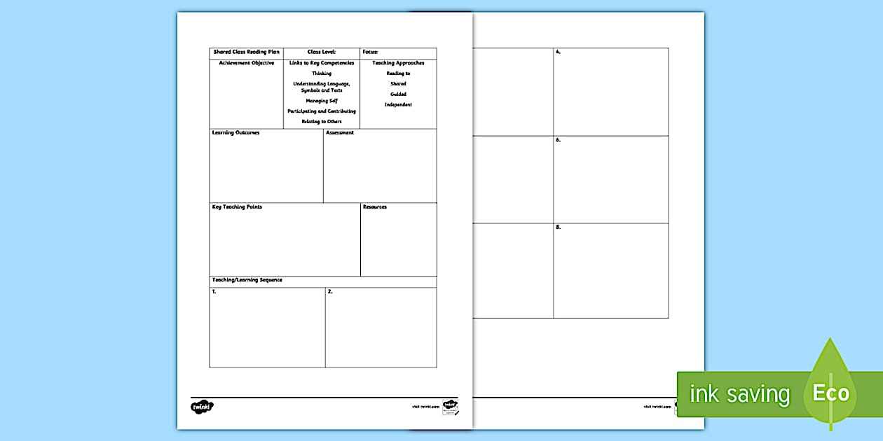 Reading Planning Template (teacher made) - Twinkl