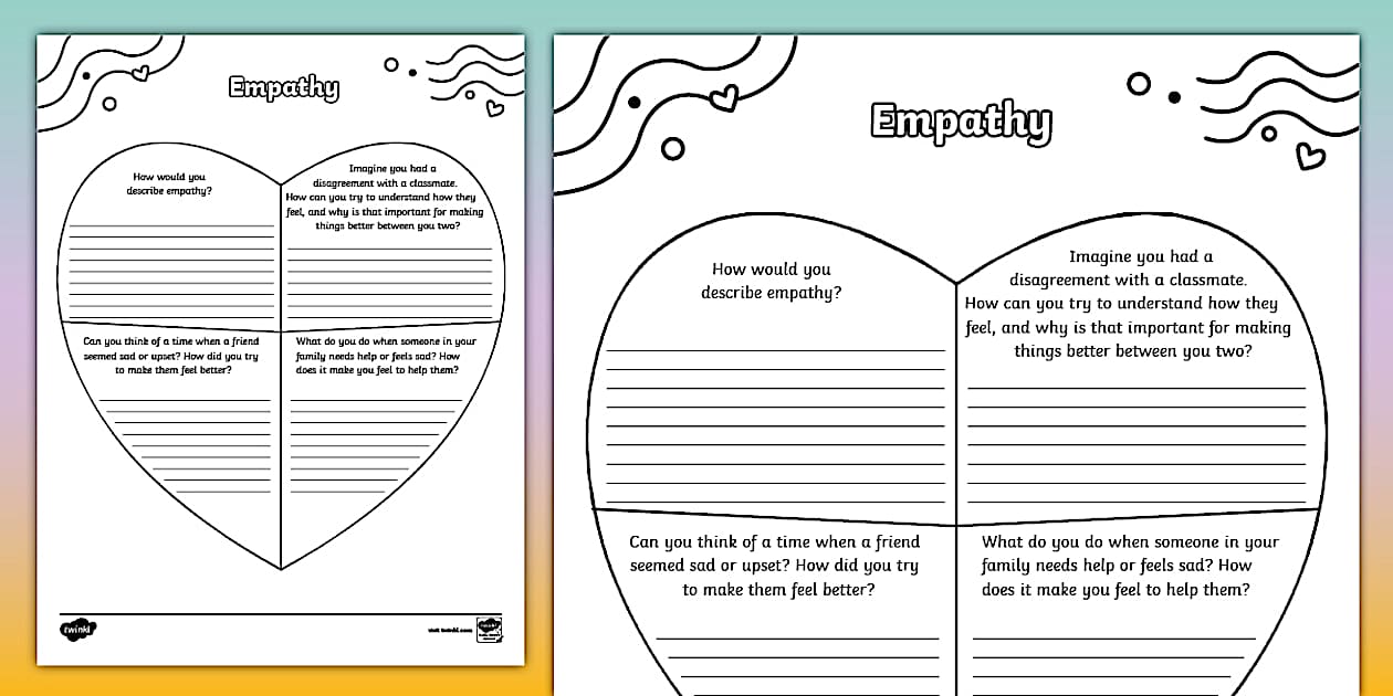 Empathy Worksheet for 3rd-5th Grade (Teacher-Made) - Twinkl